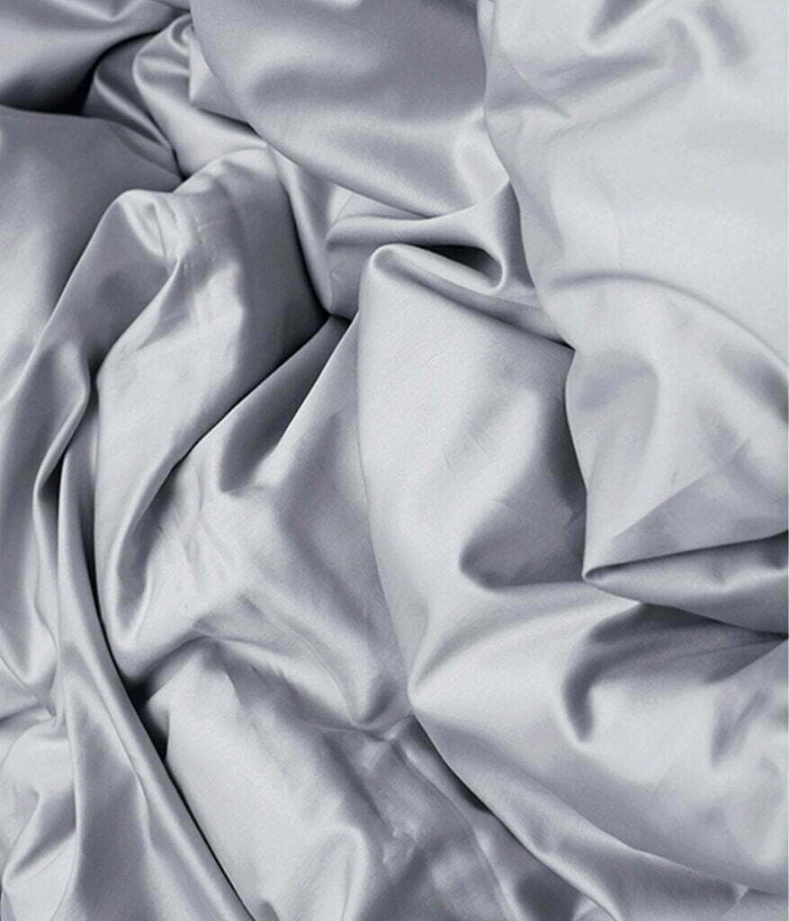 Sateen Fitted sheet Silver Chalk - DecoFlux